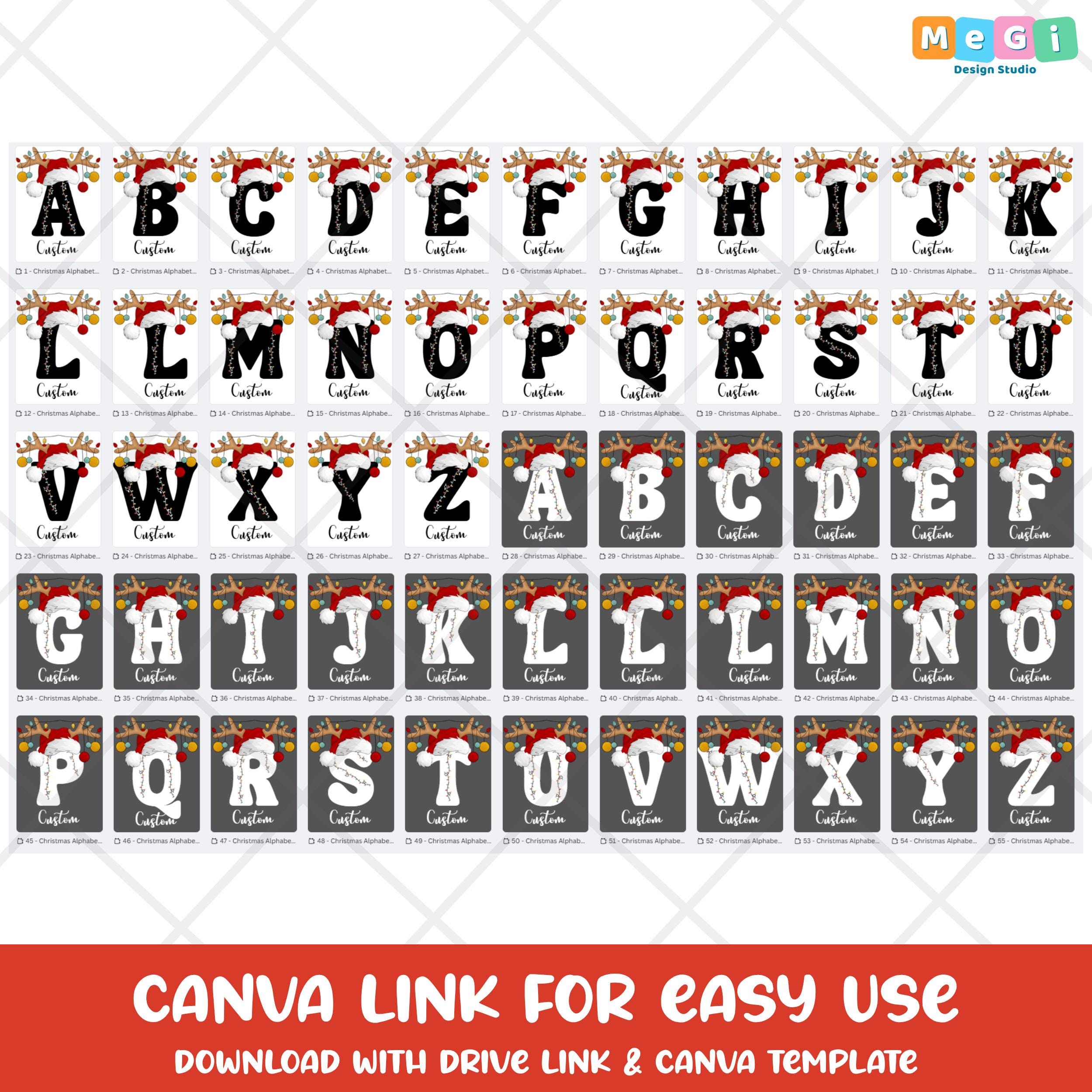 Christmas Santa Hat Alphabet PNG, Xmas Trendy Letter Designs, Christmas ...