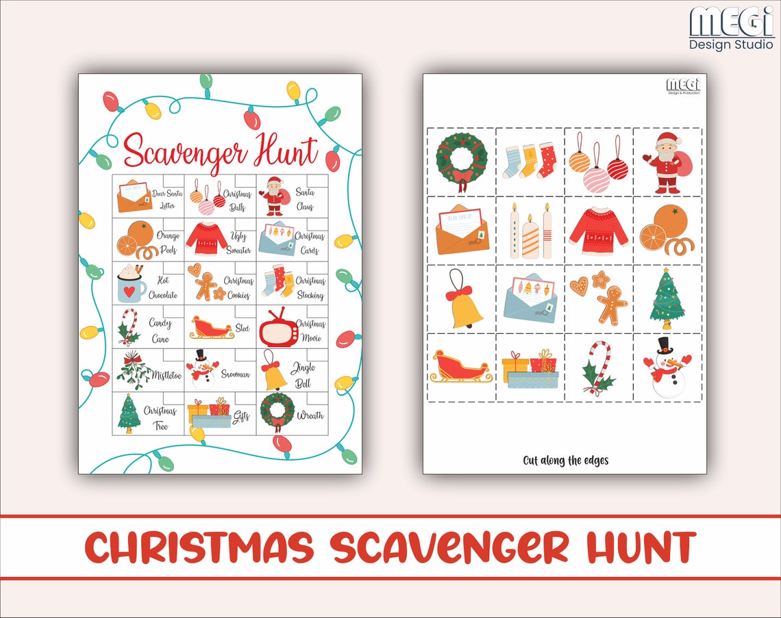 Chasse au trésor de Noël à imprimer pour les enfants Jeu de chasse au ...