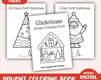 Advent Calendar Printable Coloring Pages Christmas Countdown Holiday ...