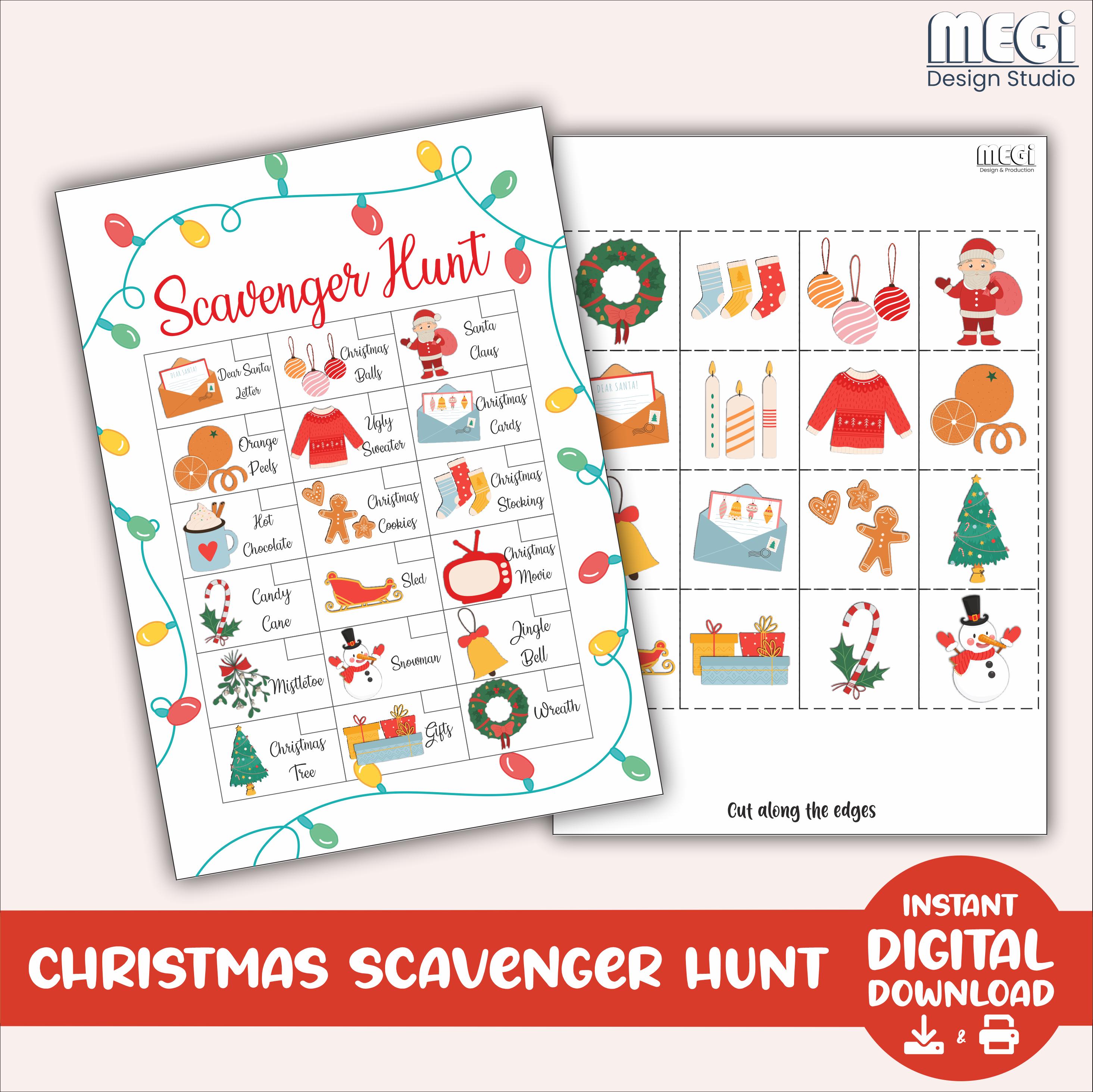 Chasse au trésor de Noël à imprimer pour les enfants Jeu de chasse au ...