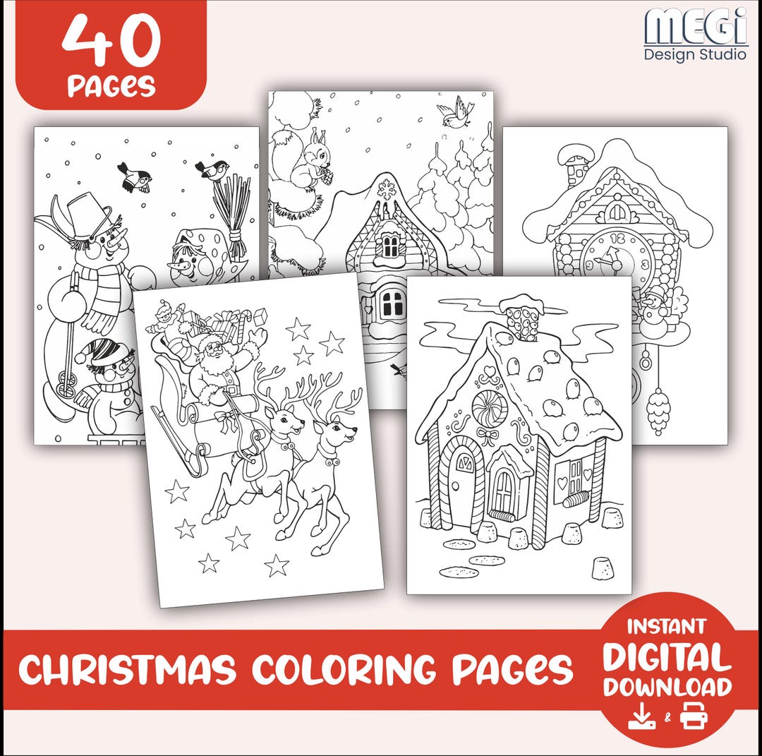Christmas Coloring Book Printable Coloring Pages Christmas Activity for ...