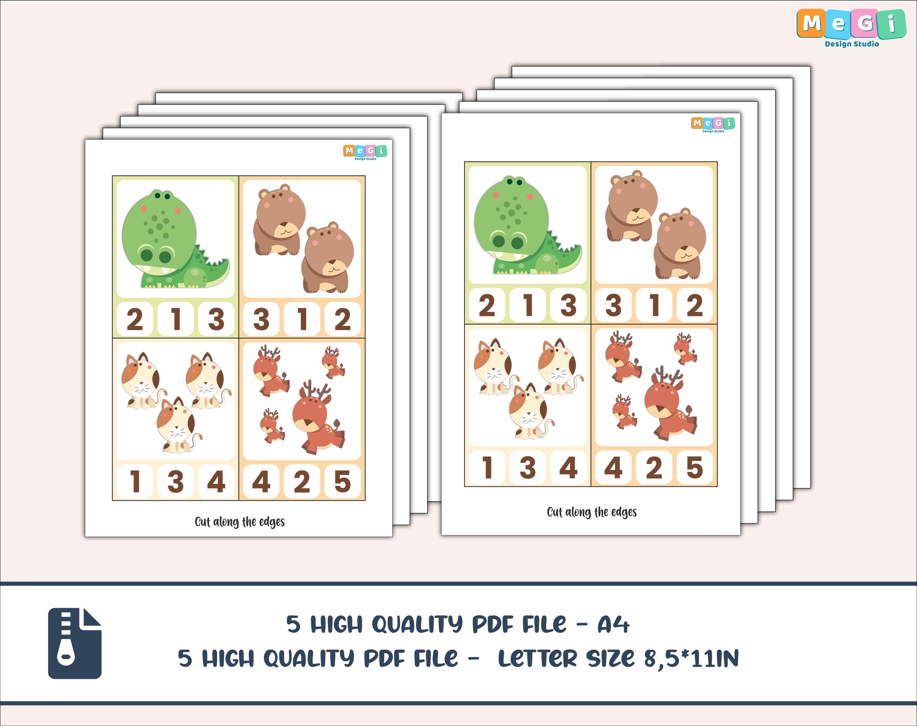 Count and Clip Animal Cards - 1 to 20 Counting Cards - Preschool ...