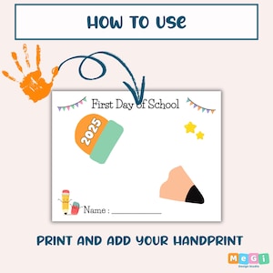 First Day of School Pencil Handprint Craft - Preschool Keepsake Art ...