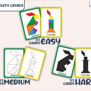 Tangram Animals and Shapes Puzzle Cards - 96 Cards & Free Tangram ...