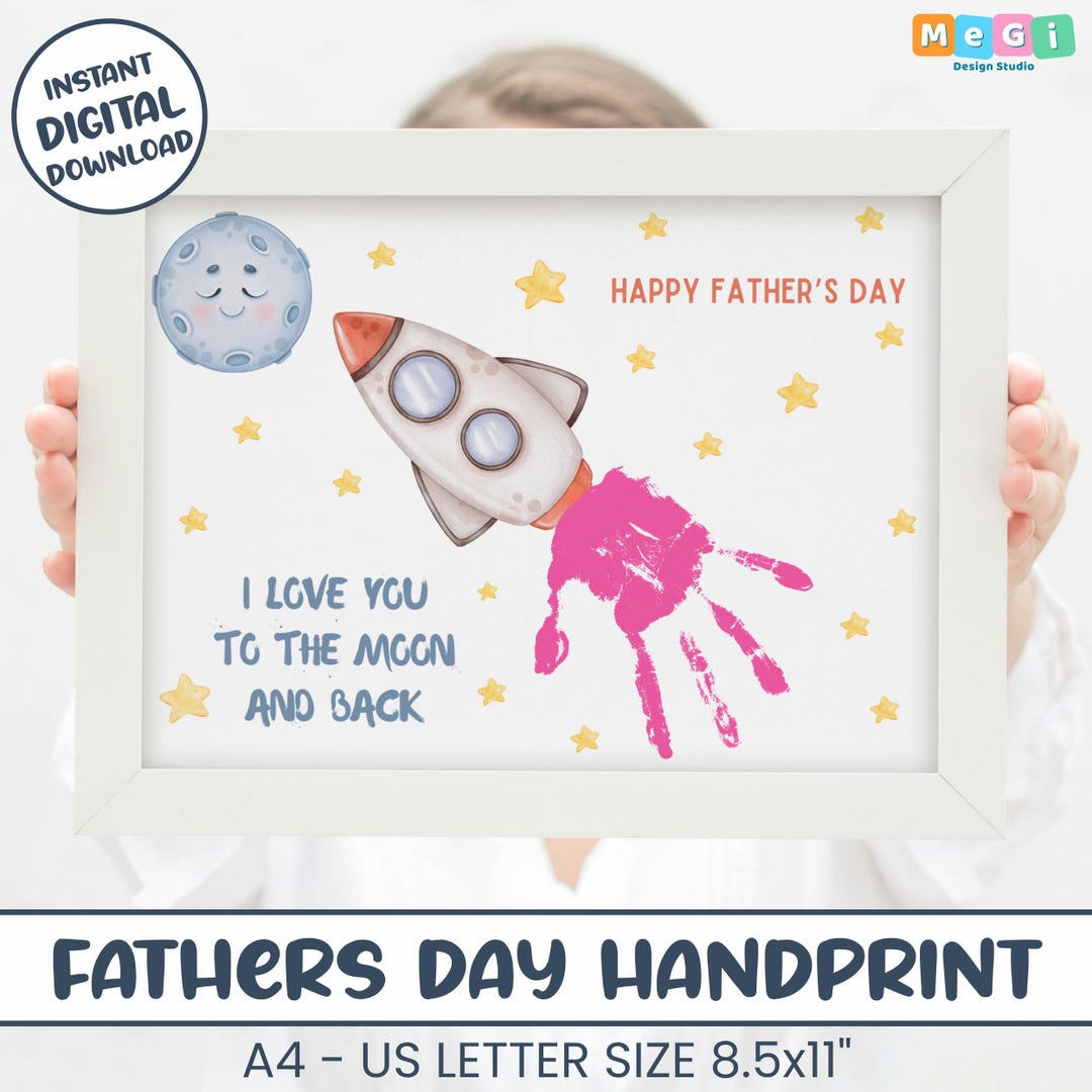 Father's Day Printable, I Love You to the Moon, Teacher & Parent ...
