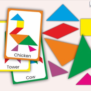 Tangram Animals and Shapes Puzzle Cards - 96 Cards & Free Tangram ...