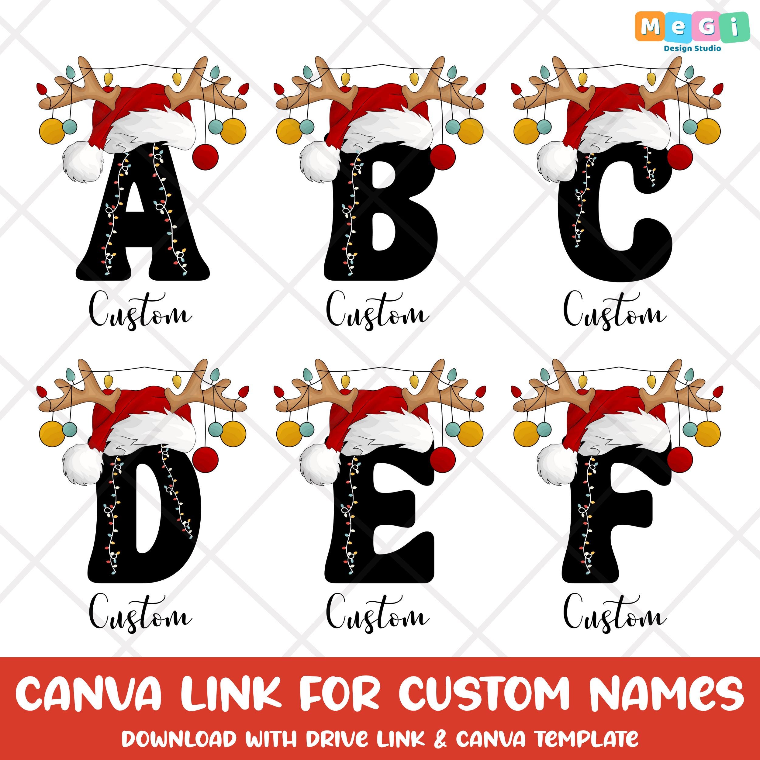 Christmas Santa Hat Alphabet PNG, Xmas Trendy Letter Designs, Christmas ...