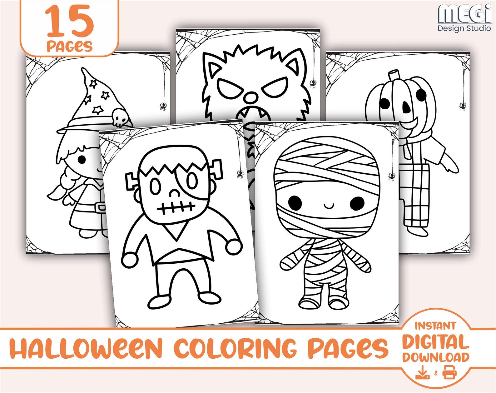 Halloween Coloring Book Printable Coloring Pages Halloween Activity ...