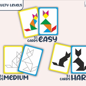Tangram Set of Cats Puzzle Cards - 90+ Cards & Free Tangram Pattern ...