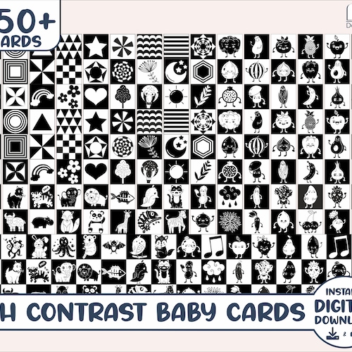 120 High Contrast Baby Cards Bundle Printable Montessori - Etsy
