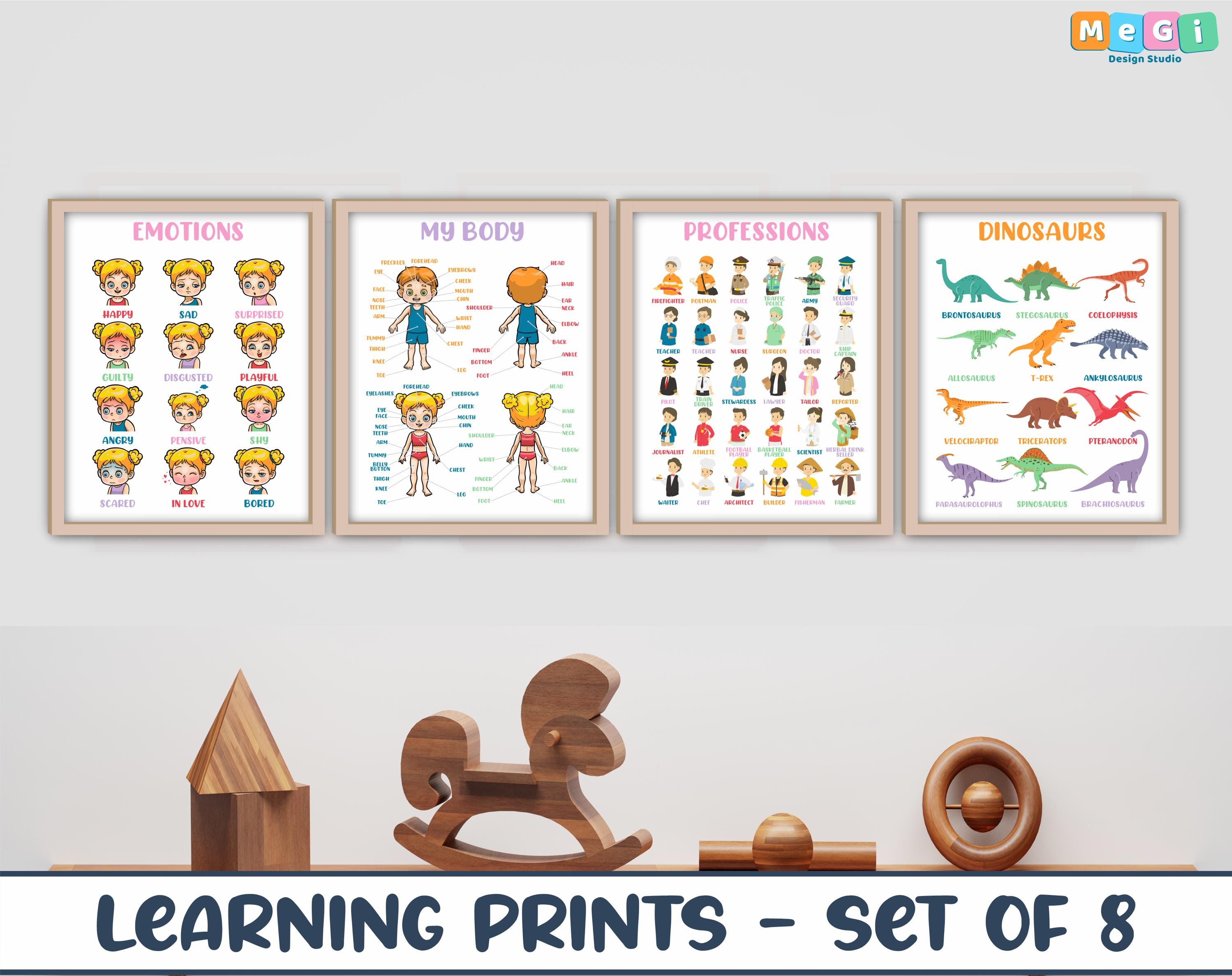 Toddler & Preschool Learning Posters Set of 8 | Kids Educational ...