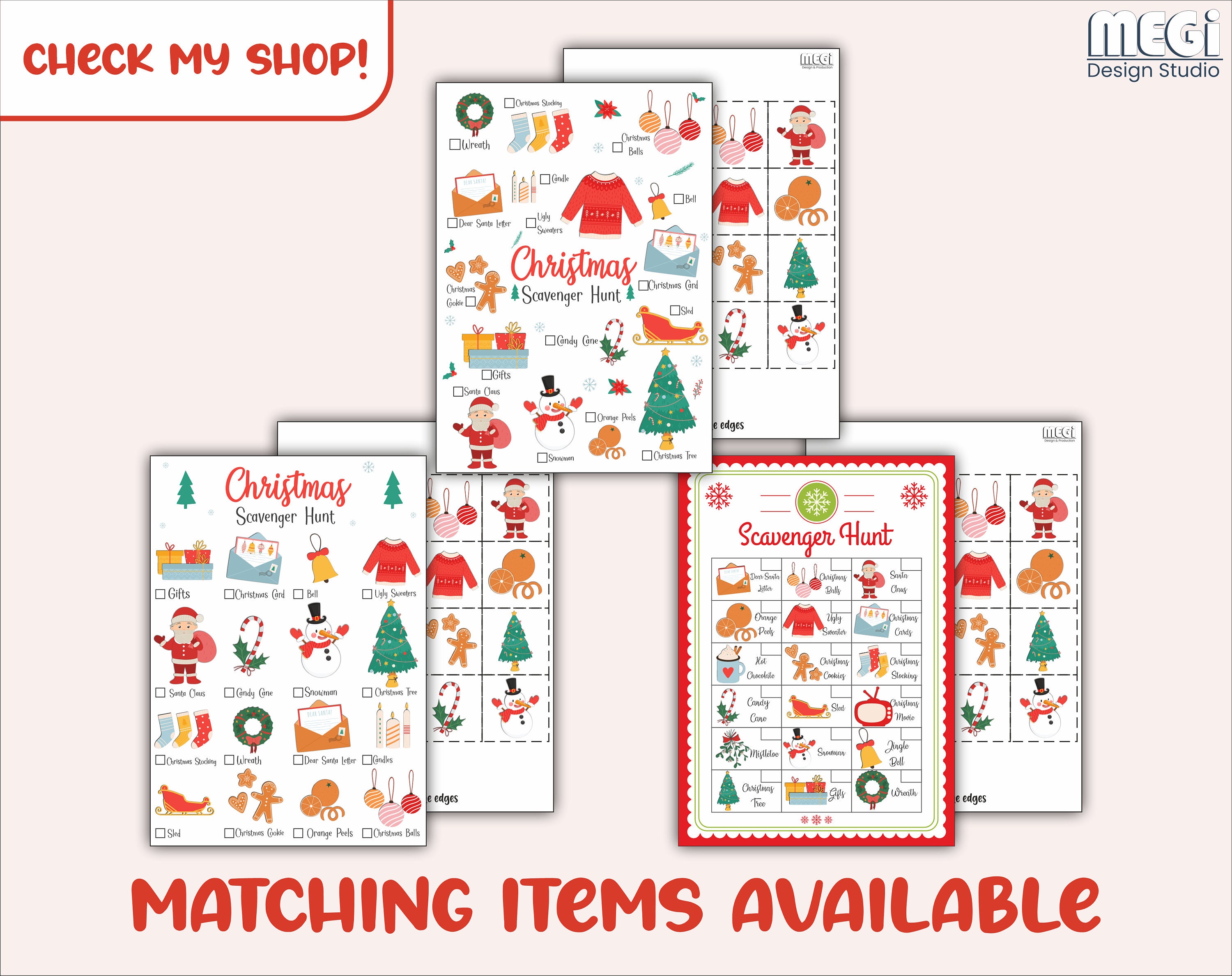 Chasse au trésor de Noël à imprimer pour les enfants Jeu de chasse au ...