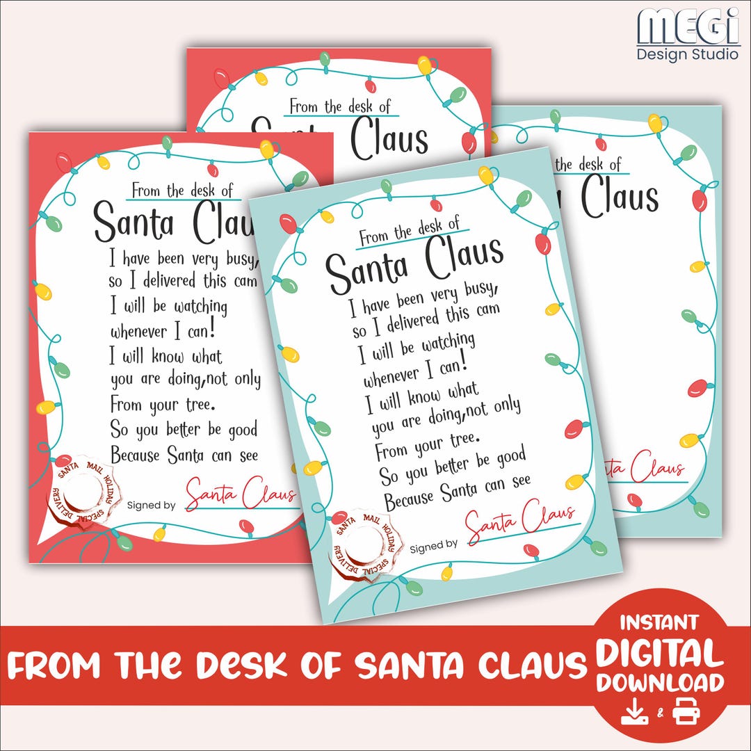 From the Desk of Santa, Printable Santa Surveillance Letter, Dear Santa ...