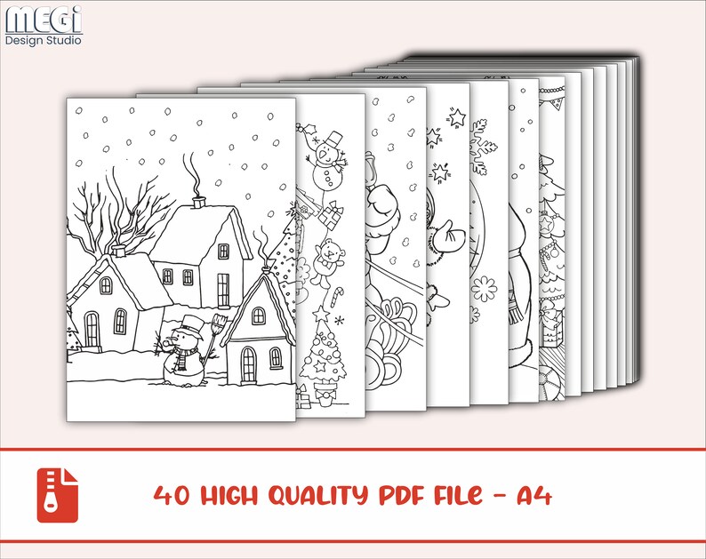 Christmas Coloring Book Printable Coloring Pages Christmas - Etsy