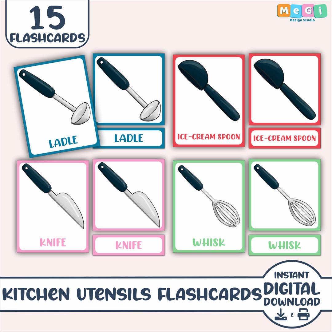 Kitchen Utensils Flashcards - in the Kitchen - Kitchen Tools Flashcards - Nomenclature Cards ...