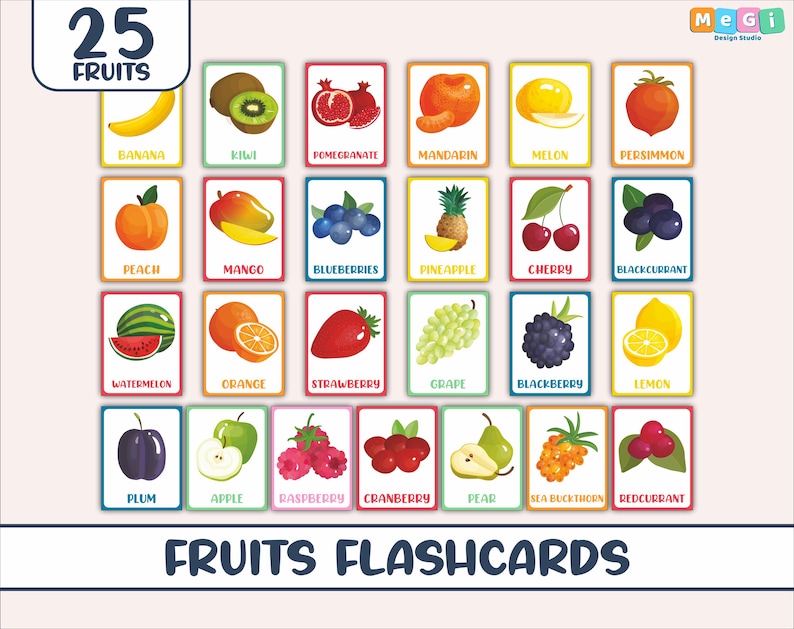 Fruits Flashcards - Printable Montessori Homeschool Material ...