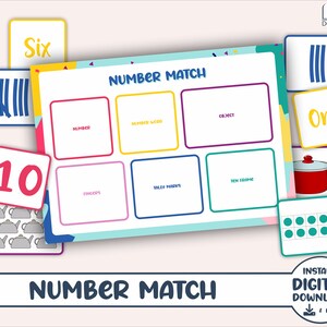 Number Match Preschool Activity Count and Match 1 to 10 - Etsy