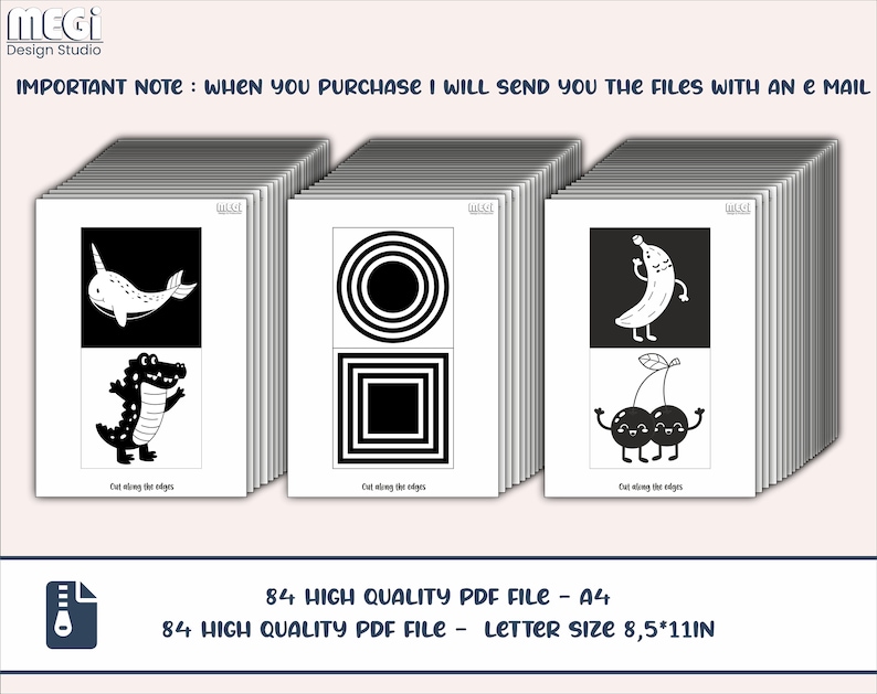 150 Black and White Baby Sensory Cards Best High Contrast - Etsy