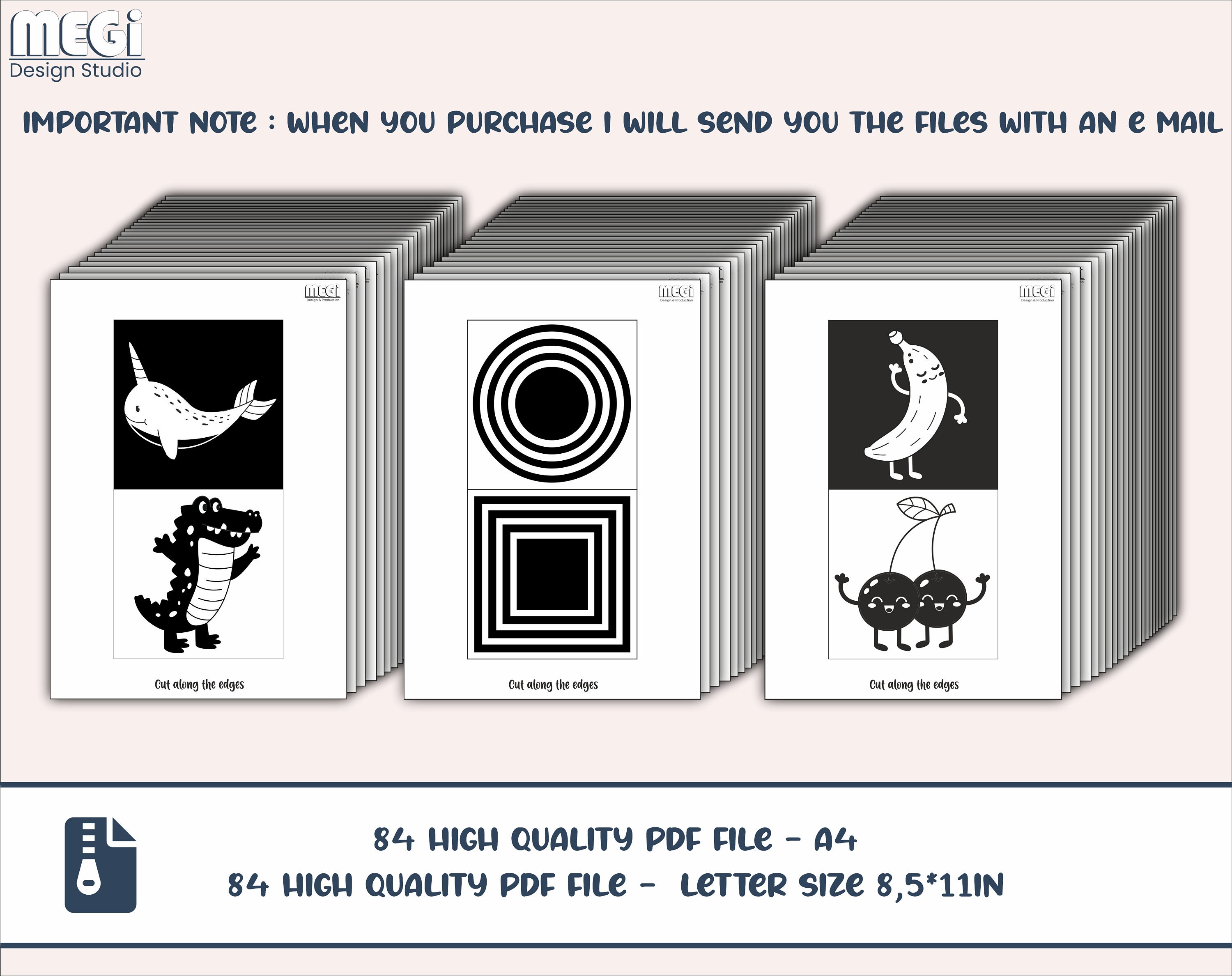 150 Black and White Baby Sensory Cards Best High Contrast - Etsy