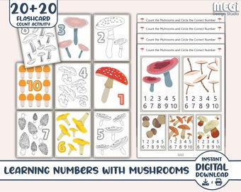 Mushroom Color by Numbers - Etsy
