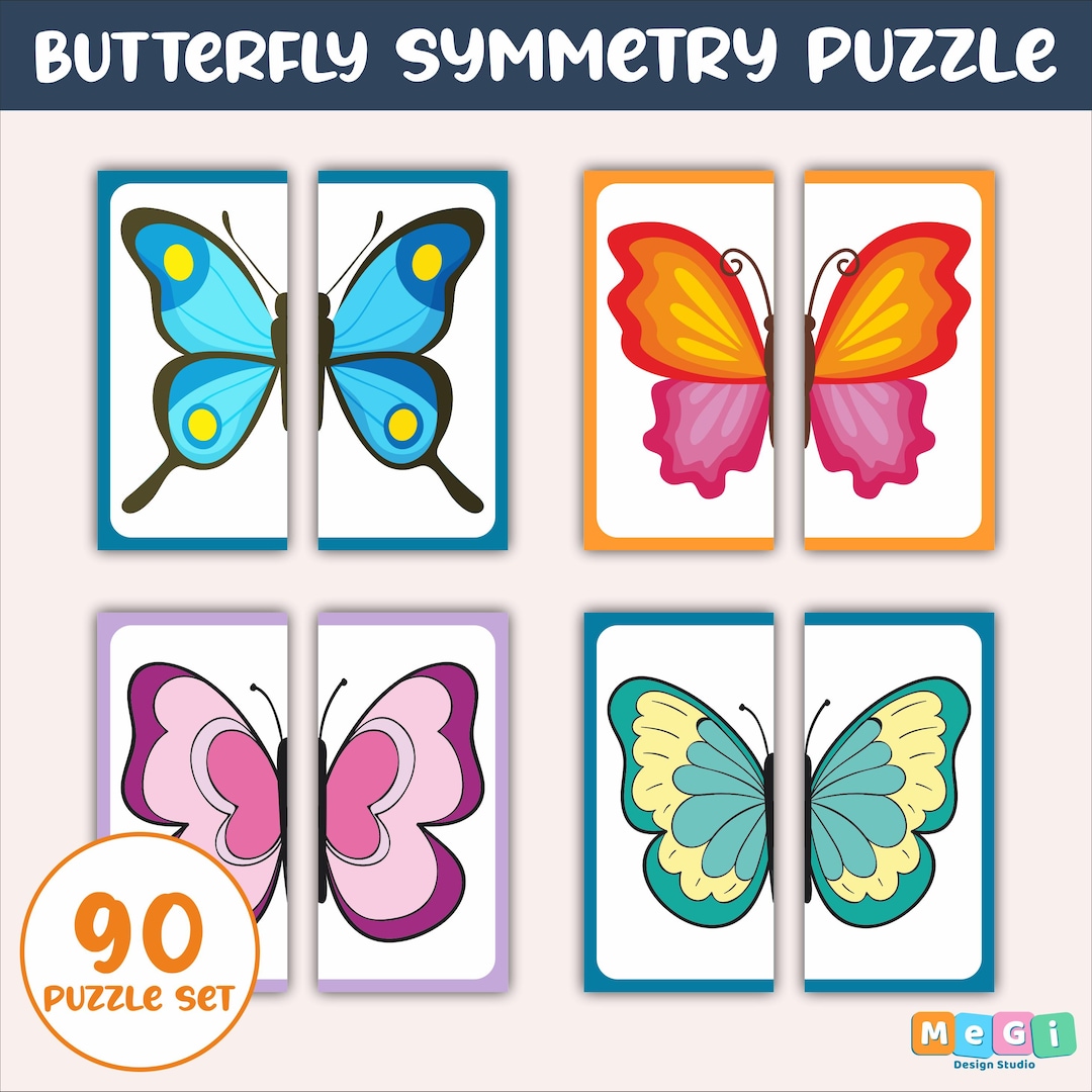 Butterfly Symmetry Activity for Kids - Preschool Butterfly Basic ...