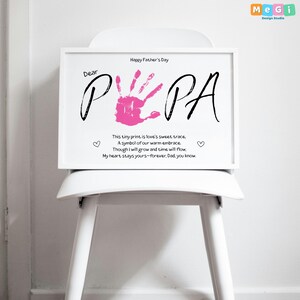 Fathers Day Handprint Craft Papa, Printable Baby Handprint Poem, DIY ...