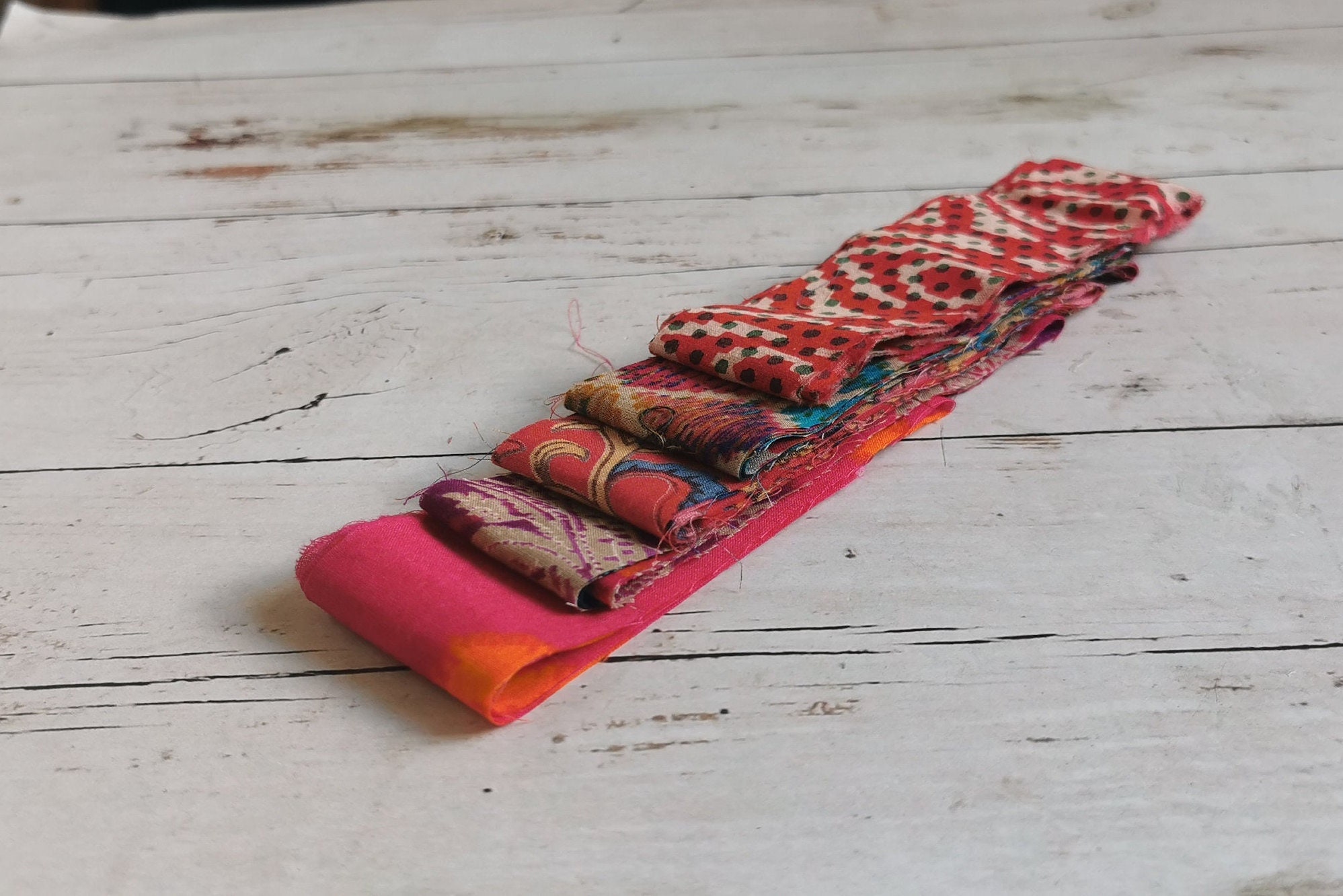 Boho Fabric Scraps, Cotton Fabric Ribbon, Fabric Remnants, Fabric ...