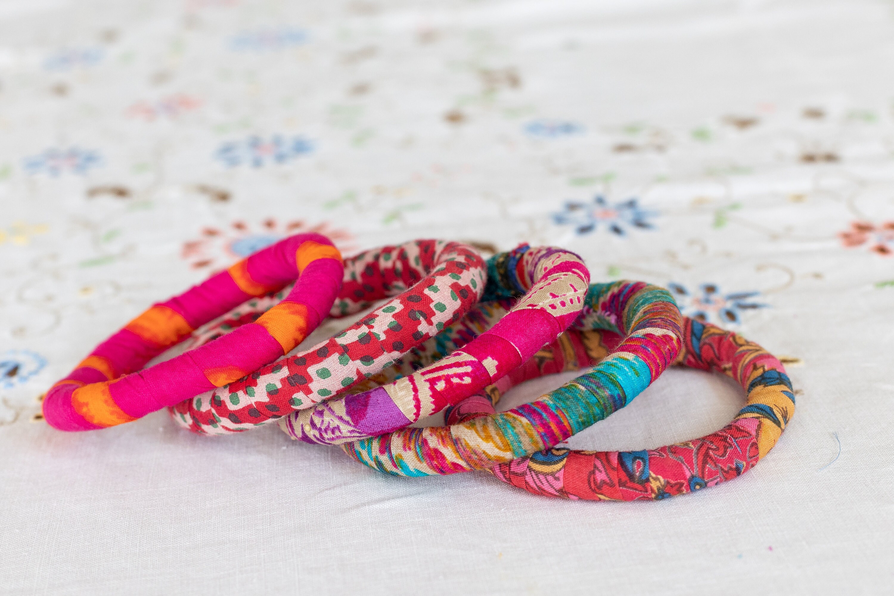 DIY Bracelet Craft Kit, DIY Fabric Bracelet, DIY Wrap Bracelet, Jewelry ...