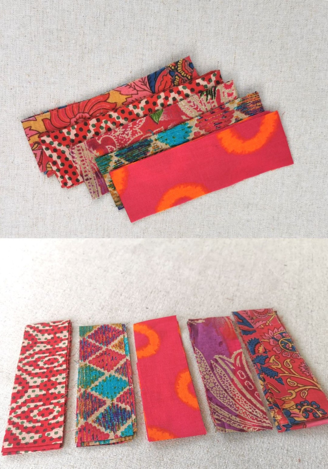 Cotton Fabric Ribbon, Strips of Fabric, Bohemian Fabric Trim, Boho ...