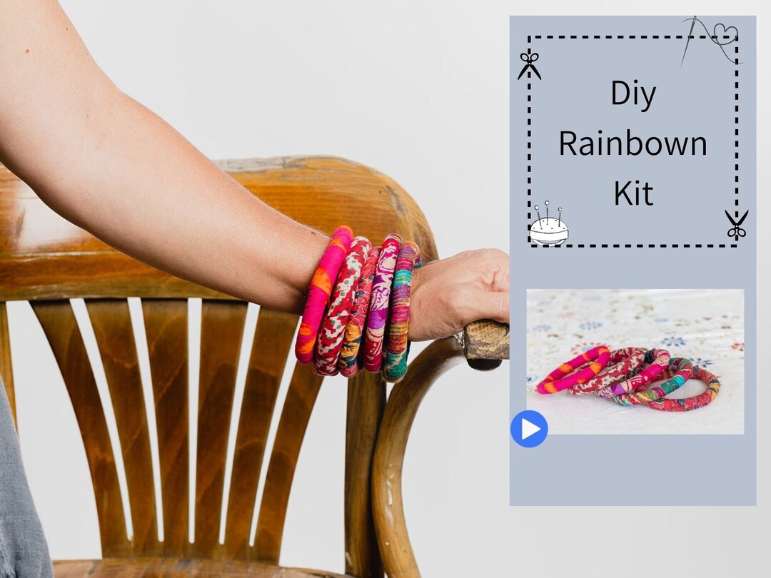 DIY Bracelet Craft Kit, DIY Fabric Bracelet, DIY Wrap Bracelet, Jewelry ...