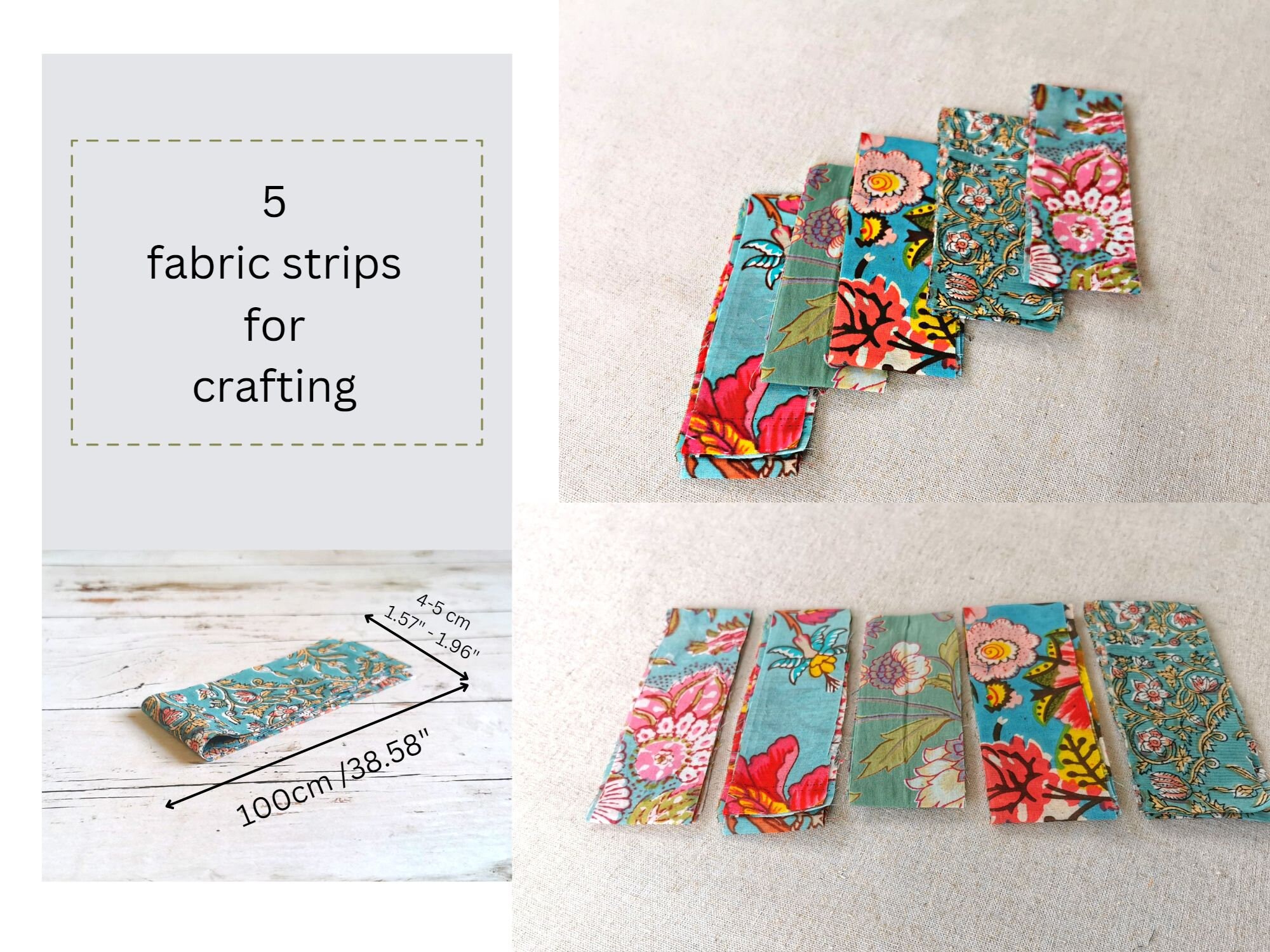Boho Fabric Scraps, Cotton Fabric Ribbon, Fabric Remnants, Fabric ...