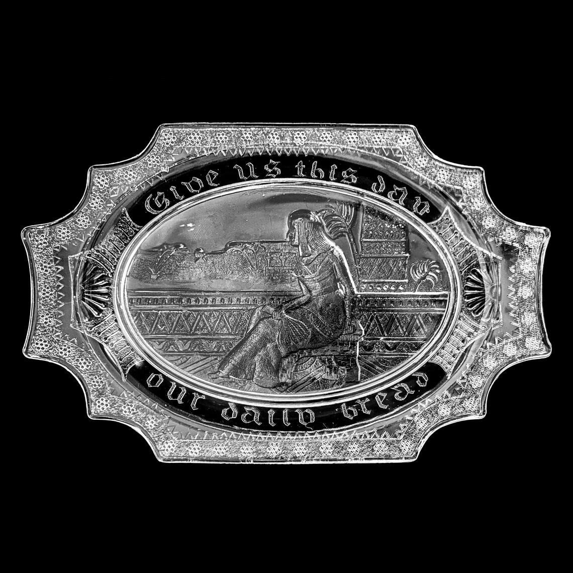 Adams Our Daily Bread Platter Parthenon Egyptian Revival EAPG - Etsy