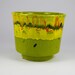 7 Inch Ceramic Planter Pot MCM Green Red Black Drip Glaze Calif ...