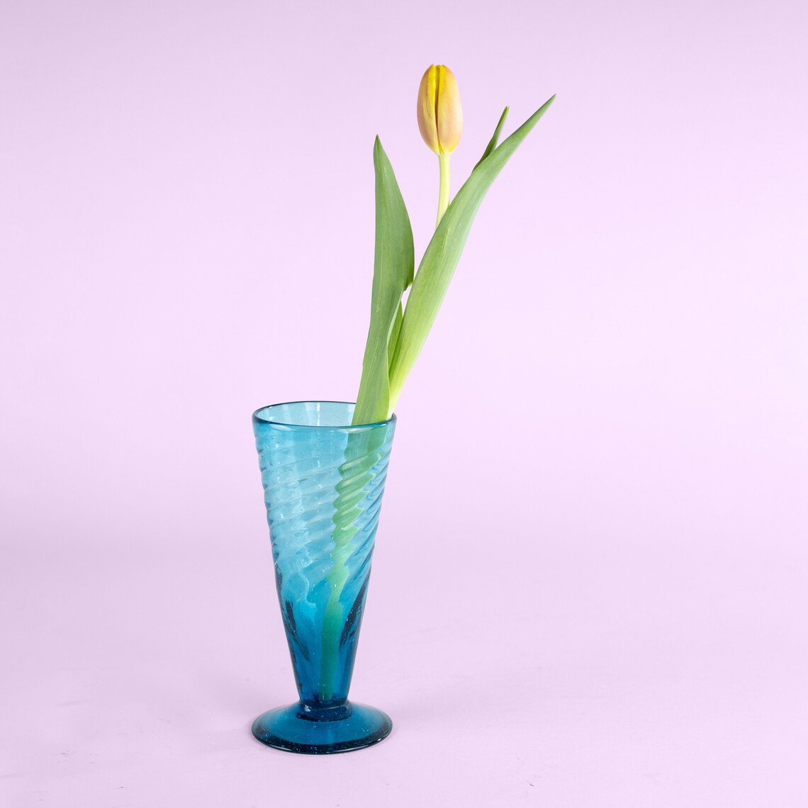 Avalos Art Glass Vase Handblown Mexico Turquoise Rustic Craft Flute - Etsy