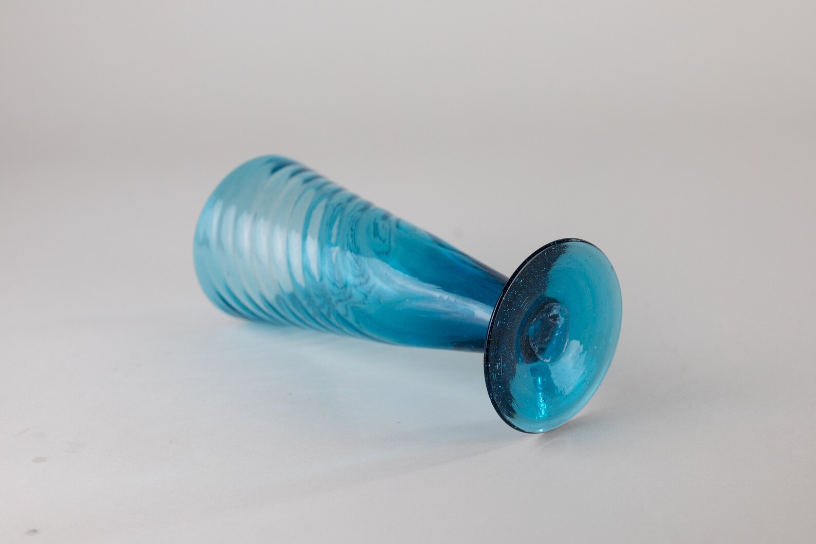 Avalos Art Glass Vase Handblown Mexico Turquoise Rustic Craft Flute - Etsy