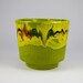7 Inch Ceramic Planter Pot MCM Green Red Black Drip Glaze Calif ...