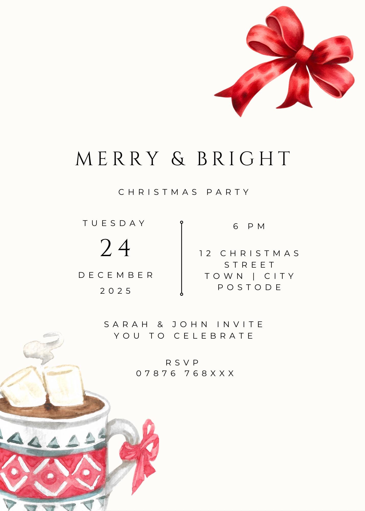 Elegant Christmas Party Invitation - Etsy