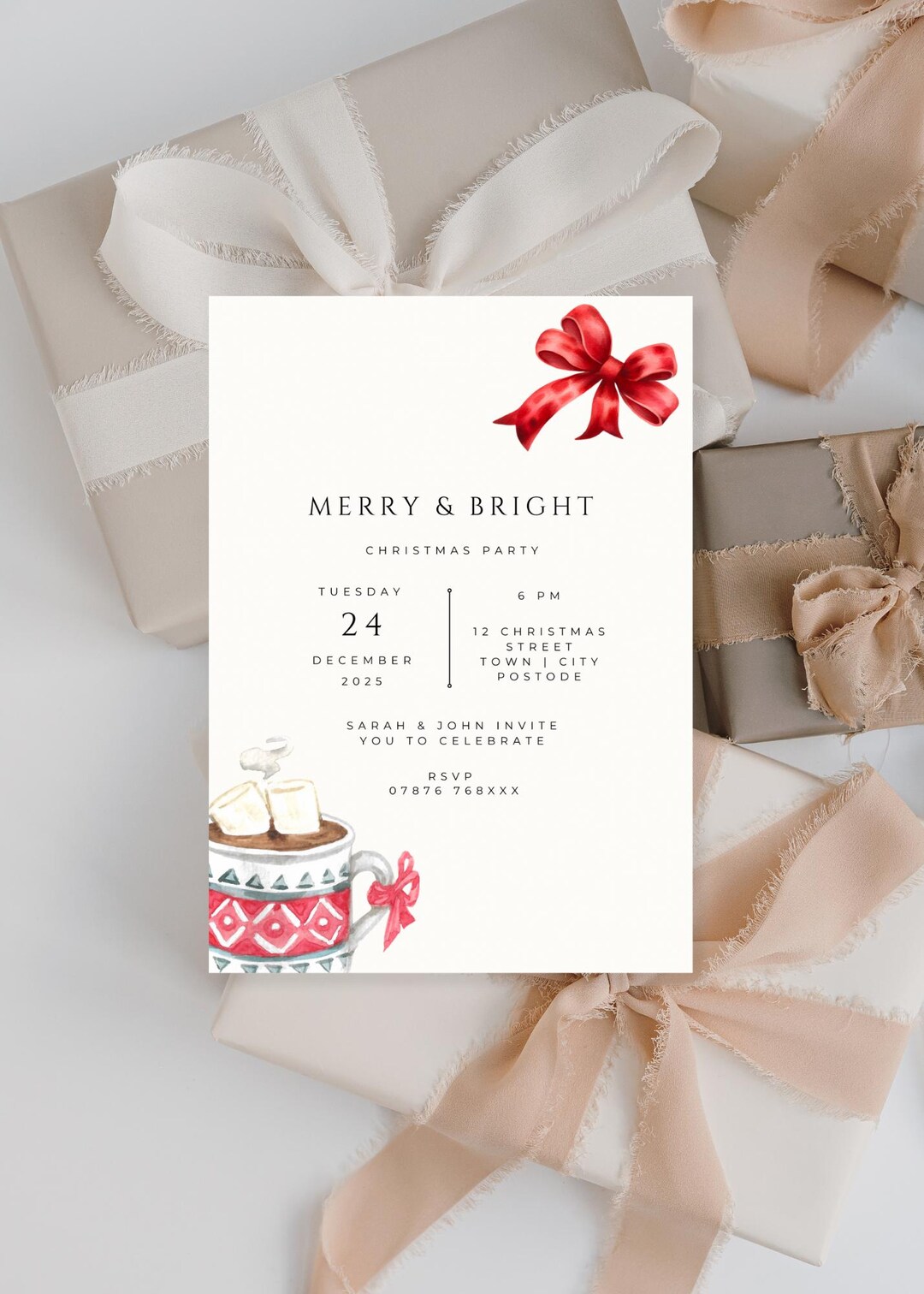 Elegant Christmas Party Invitation - Etsy