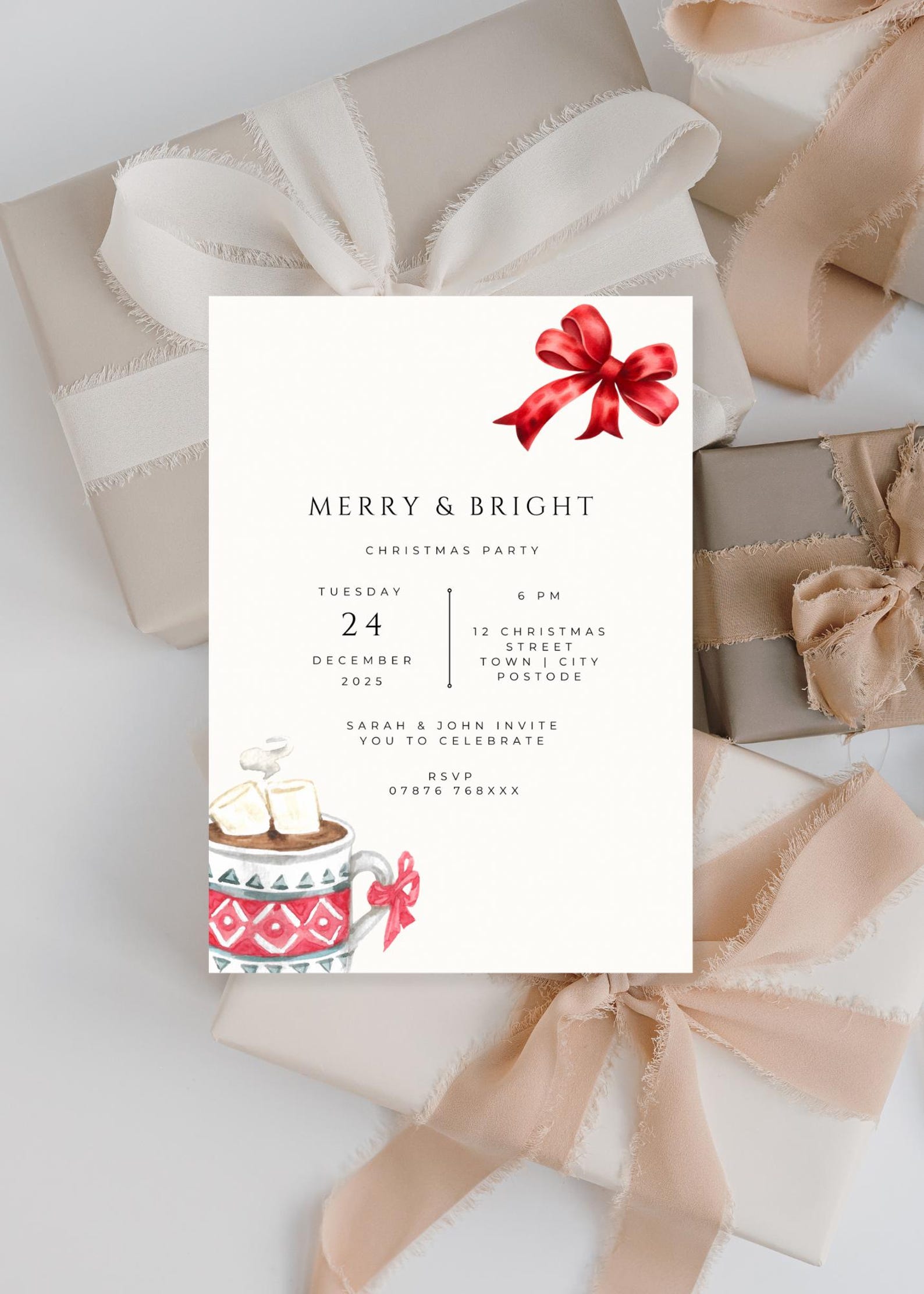 Elegant Christmas Party Invitation - Etsy