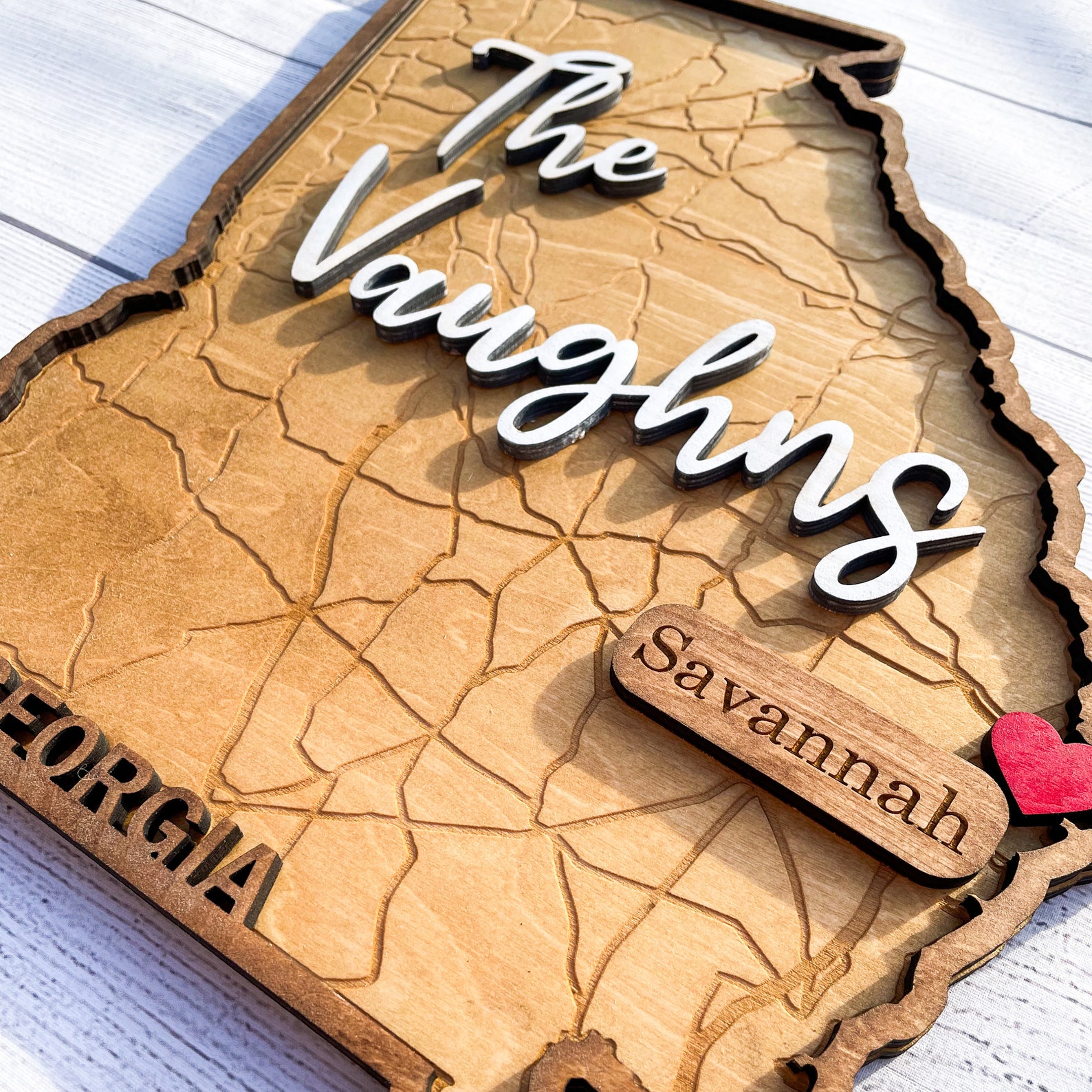 Wood State Sign With Heart Personalized Home State Sign - Etsy