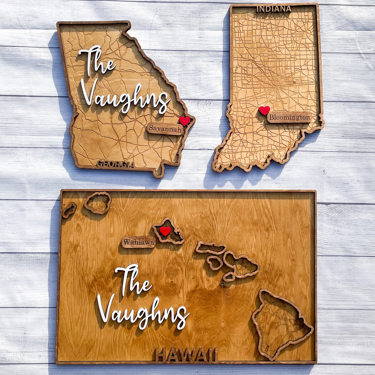 Wood State Sign With Heart Personalized Home State Sign - Etsy