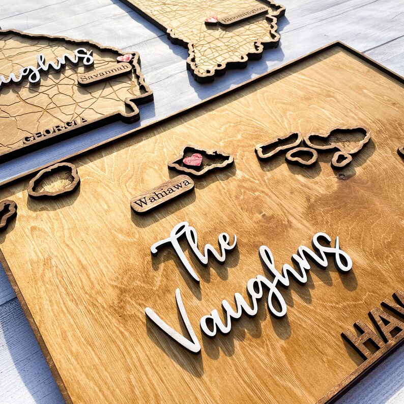 Wood State Sign With Heart Personalized Home State Sign - Etsy