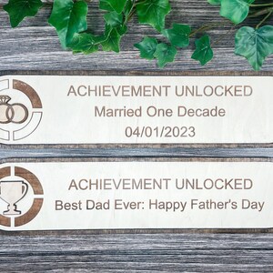 Achievement Unlocked Custom Achievement Sign Nerdy Gift for Him Gamer ...