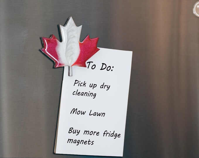 Handmade Canada Maple Leaf Resin Fridge Magnets, Hand Painted Magnet ...