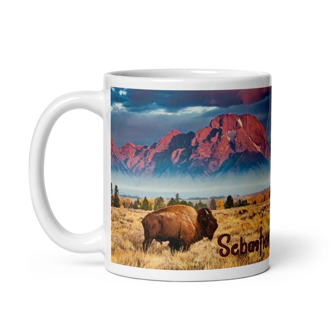 Red Rocks Bison, Bison Gift, Buffalo Gift, Western Mug, Bison Lover ...