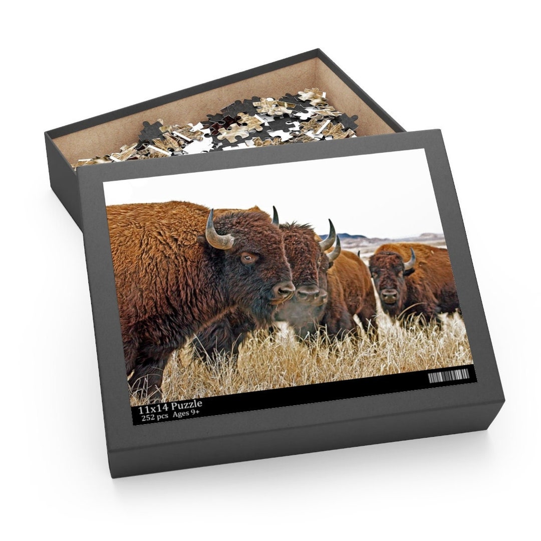 Bison Puzzle: Vibrant Buffalo Jigsaw Puzzle - Etsy