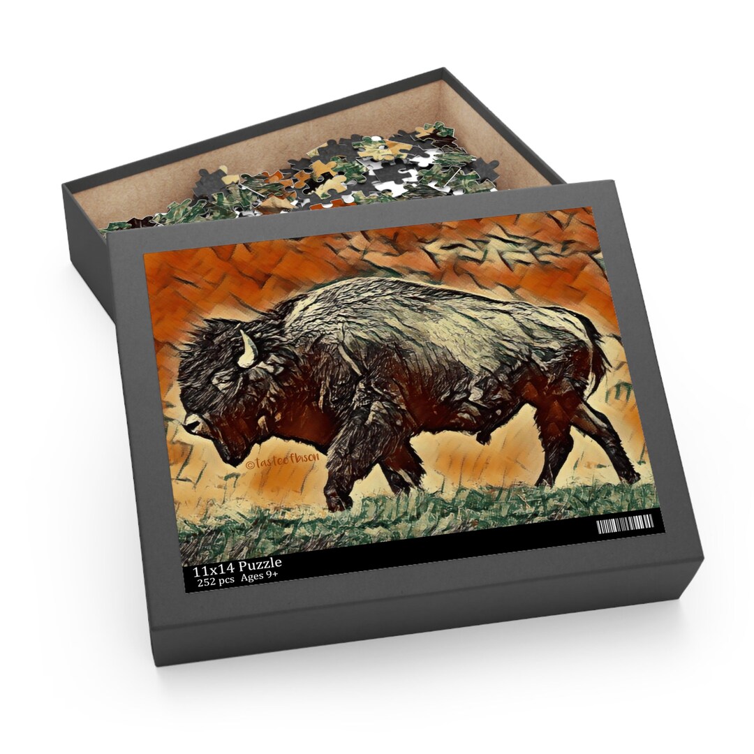 Bison Puzzle, Jigsaw Puzzle for Adults & Kids, Buffalo Gift - Etsy