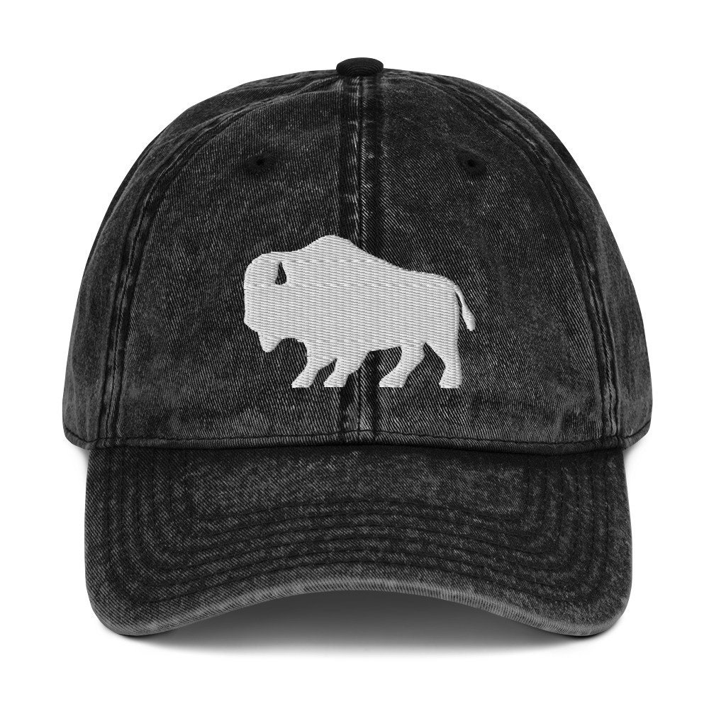 Vintage Style Embroidered Bison Hat, Buffalo Hat - Etsy