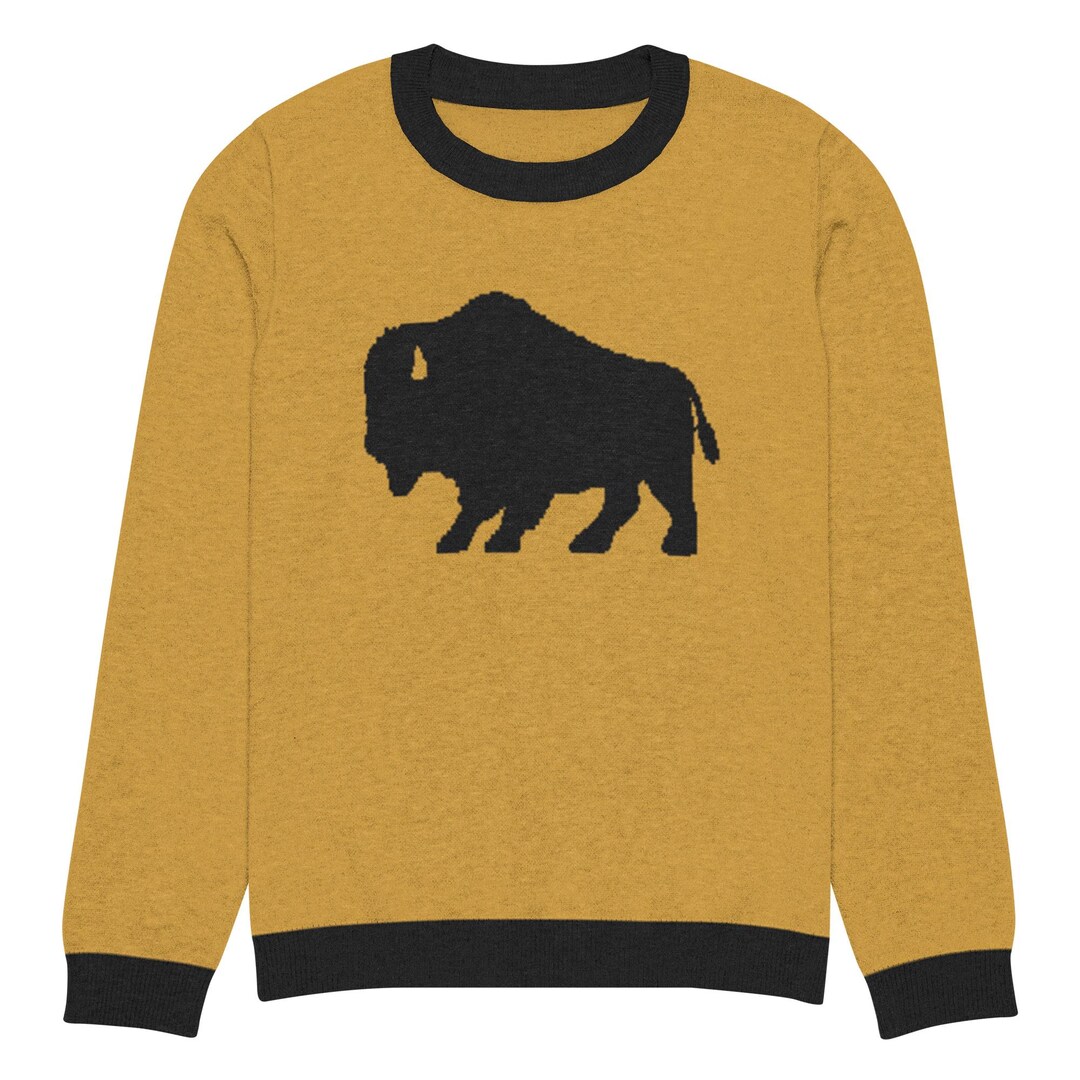 Knitted Bison Sweater, Buffalo Sweater, Wanderlust Sweater, Adventure ...