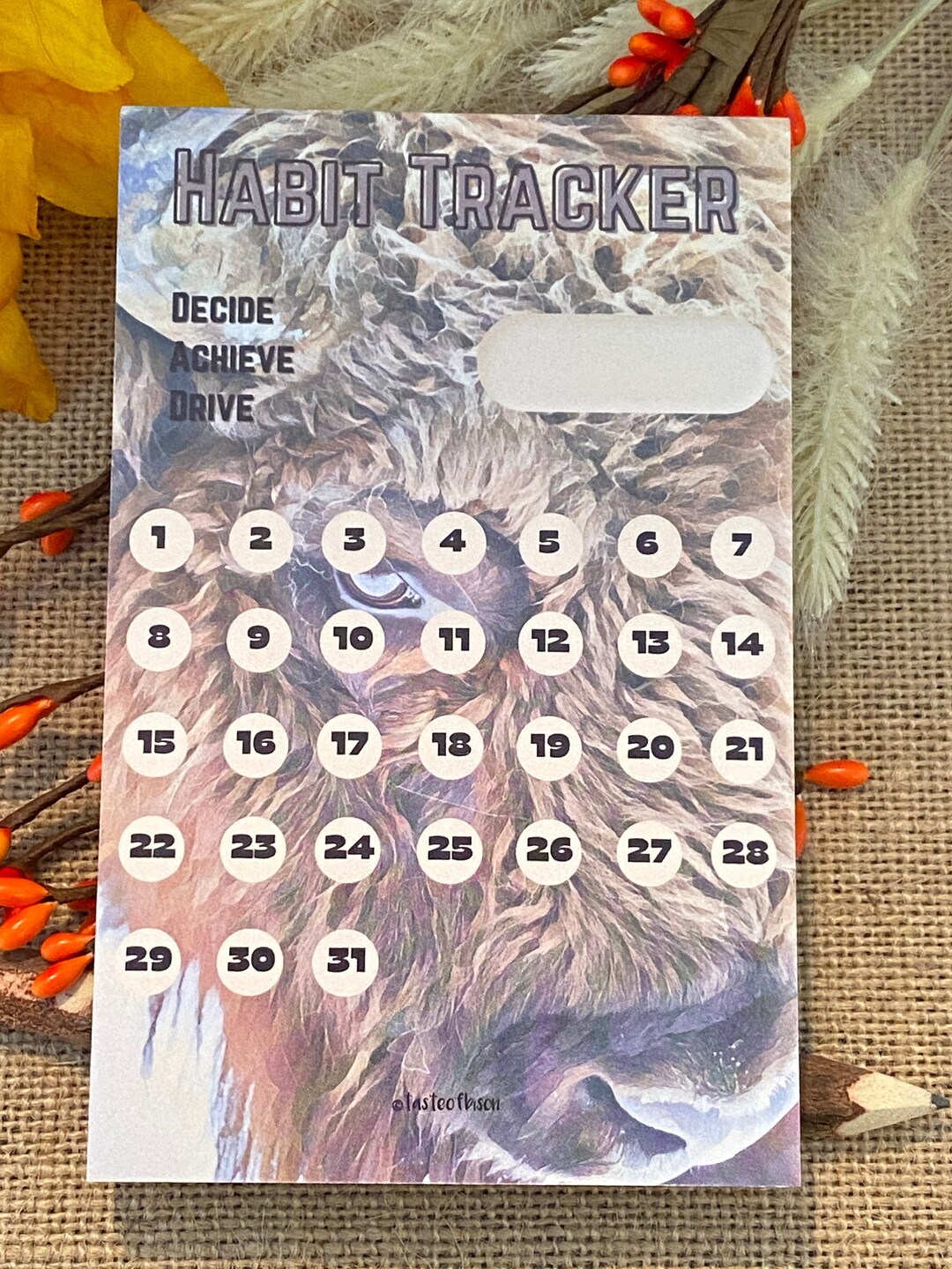 Bison Habit Tracker, Buffalo Habit Tracker - Etsy